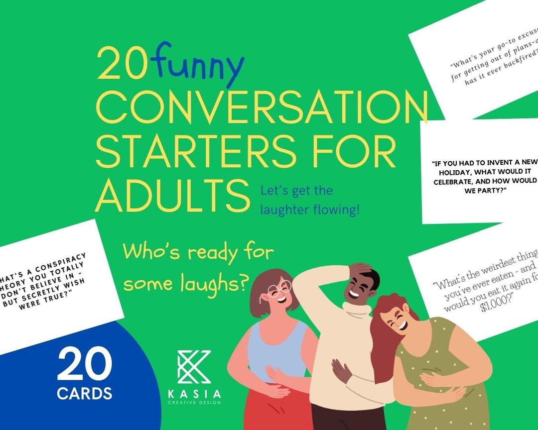 20 Funny Conversation Starter Cards Hilarious Icebreakers for Parties ...