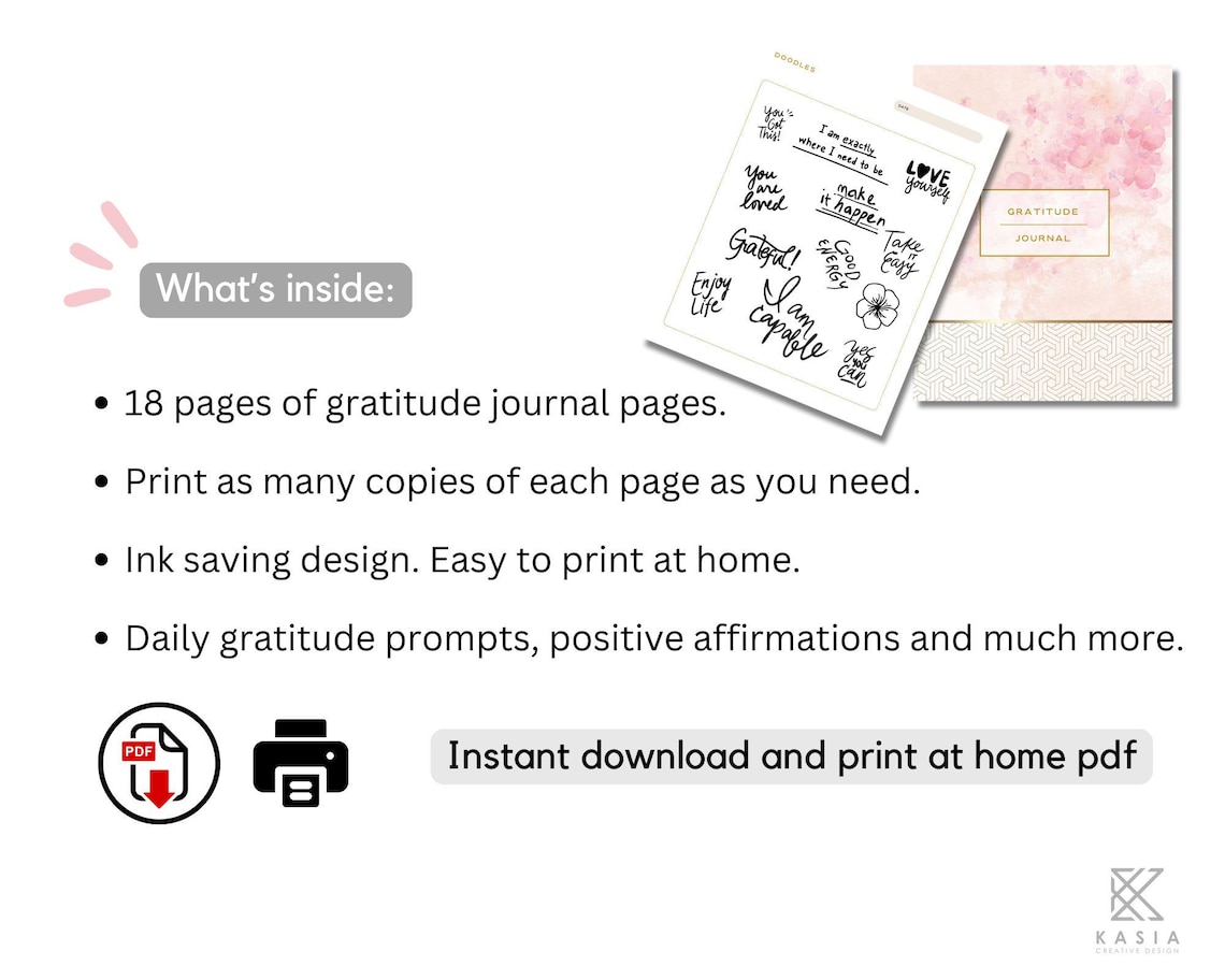 Printable Gratitude Journal for Teen Girls | Empowerment & Self-care ...