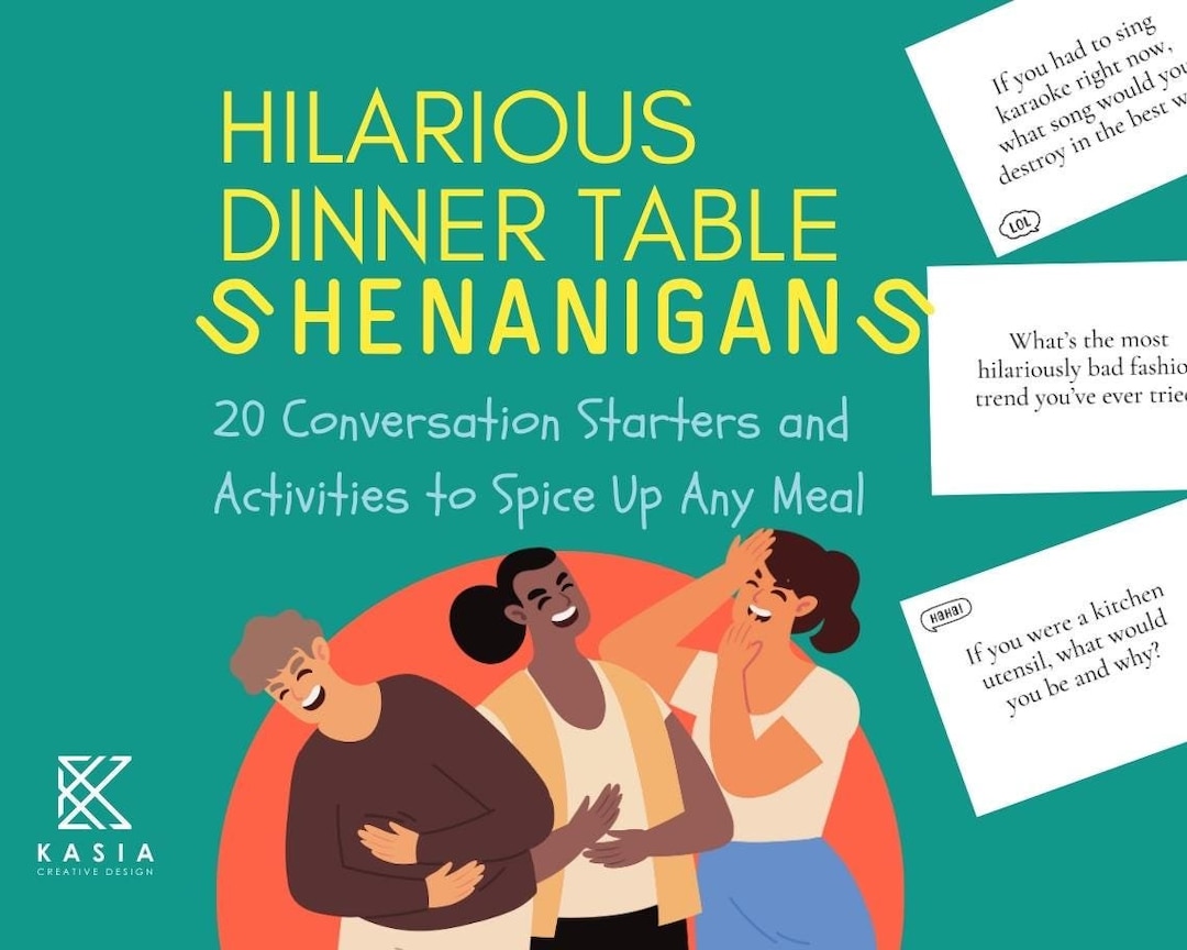 Funny Dinner Table Conversation Starter Cards | 20 Hilarious Party ...