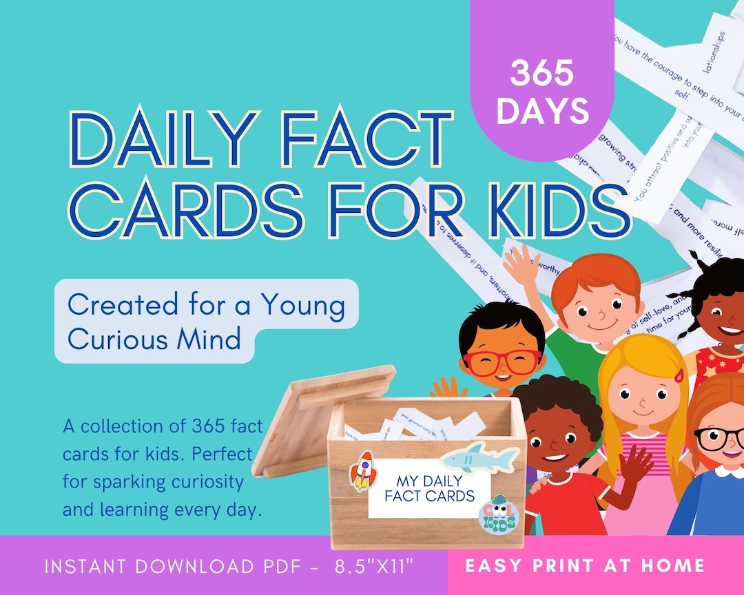 365 Daily Fact Cards for Curious Kids | Printable Educational Cards ...