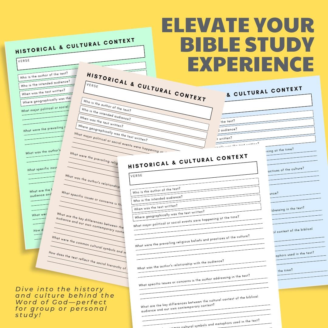 Digital Bible Study Templates | 4 Colors | Letter Size | Understanding ...