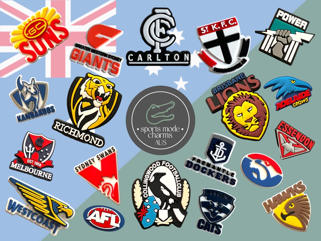 Shoe Charm Pin Badge Cute Charms AFL Characters Aussie Rules Football ...