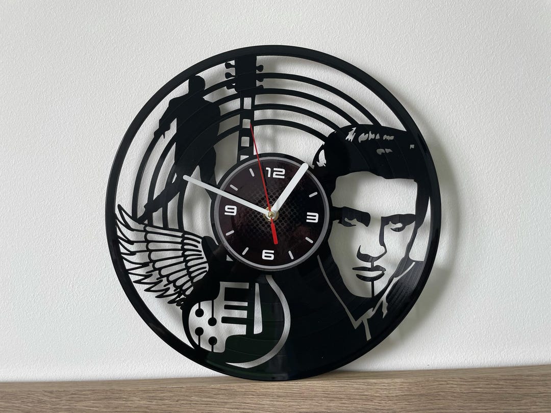 Elvis Presley Vinyl Record Clock, Music Lover Gift, Living Room Wall ...