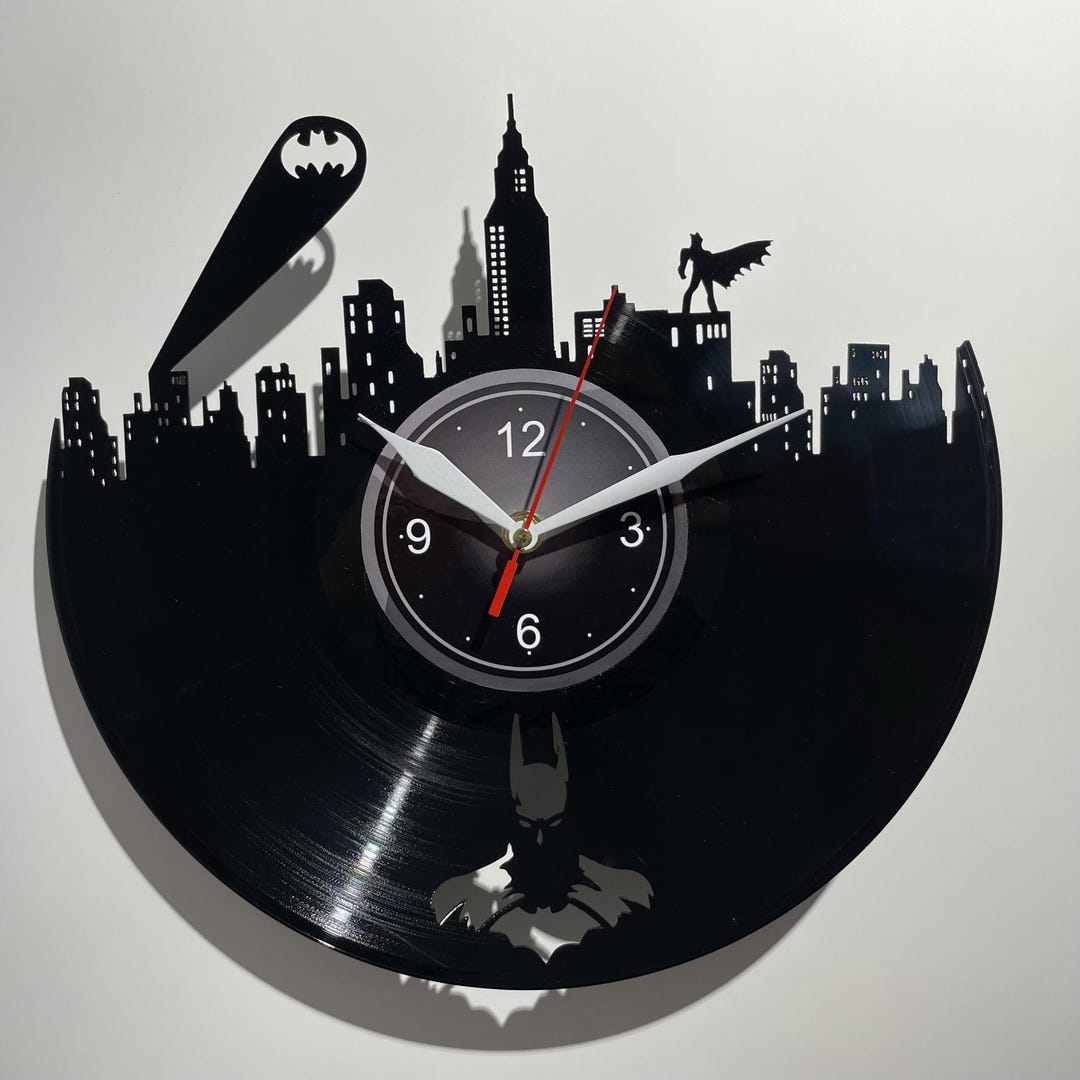 Dark Knight Vinyl Record Clock, Superhero Comic Wall Art - Etsy