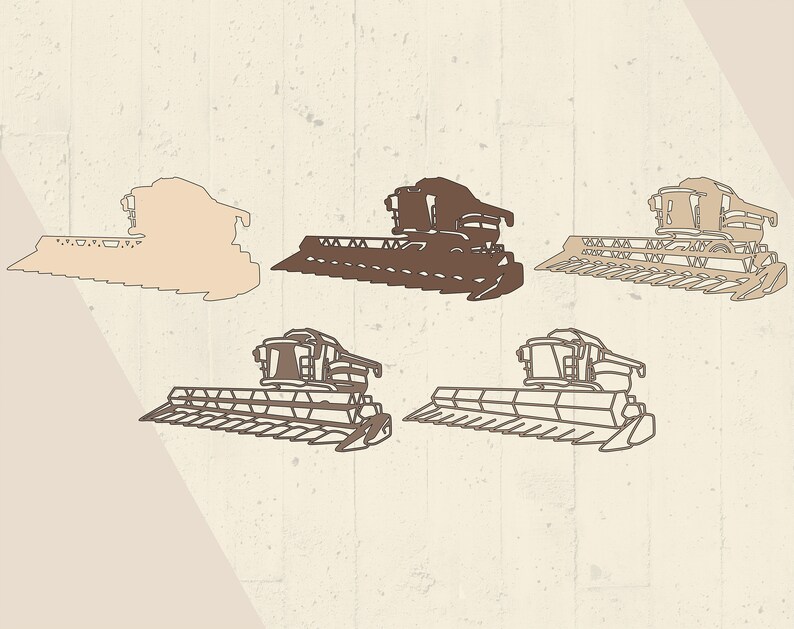 Combine Harvester SVG for Laser Cuts, Layered Glowforge, Digital ...