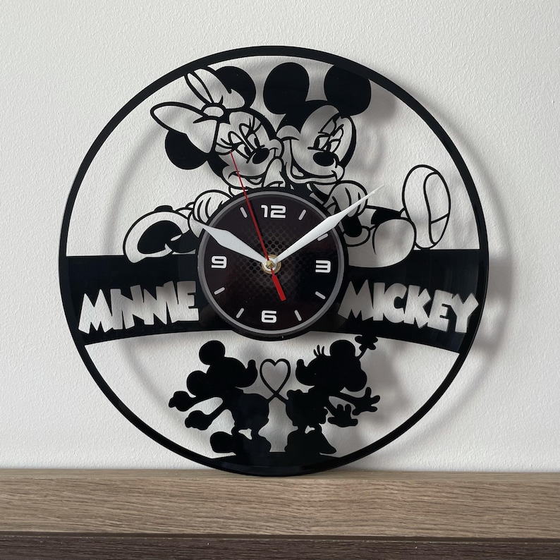 Cartoon Mouse Vinyl Record Clock, Christmas Gift for Sister, Disneyland ...