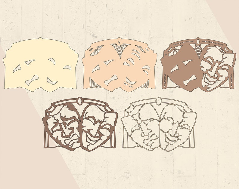 Theatre Mask SVG Files for Cricut, Multilayer Design, Digital Download ...