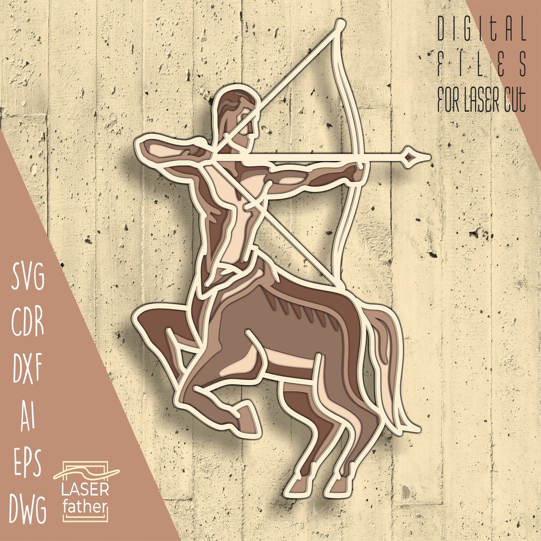 Centaur SVG for Glowforge, Multilayer Laser Cut, Digital Download, Paper Cutout, Greek Mythology ...