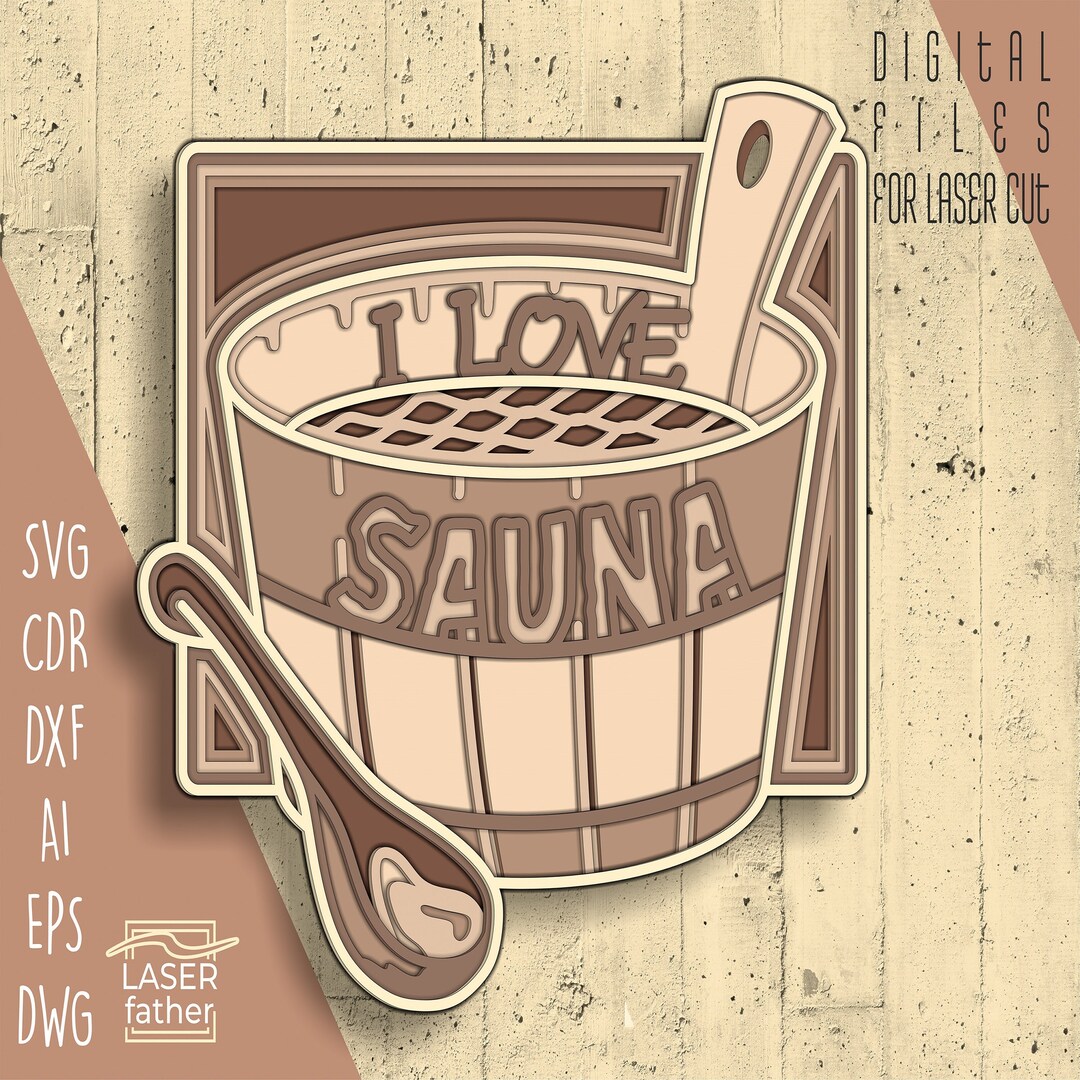 Sauna 3D Layered SVG, Digital Download Epd Ai Cdr Dxf Dwg, Laser ...