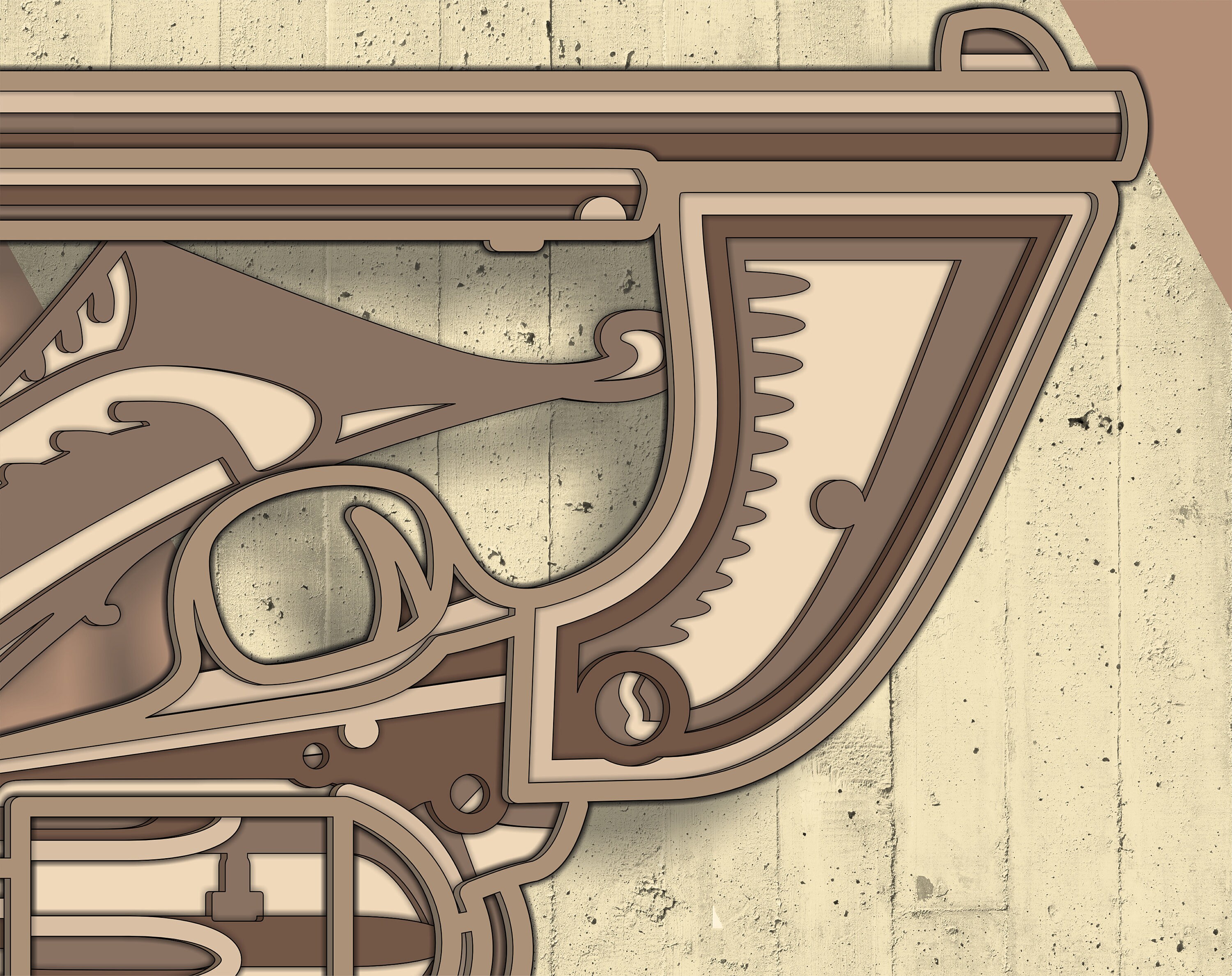 Revolver SVG Files for Cricut, Laser Cut Design, CNC Template, Digital ...