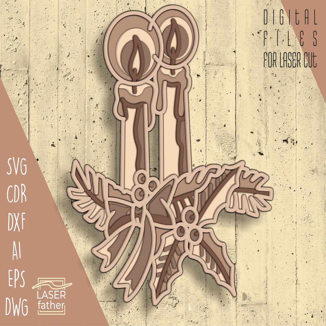 3D Candles SVG for Cricut, Instant Digital Download, Laser Cutting ...
