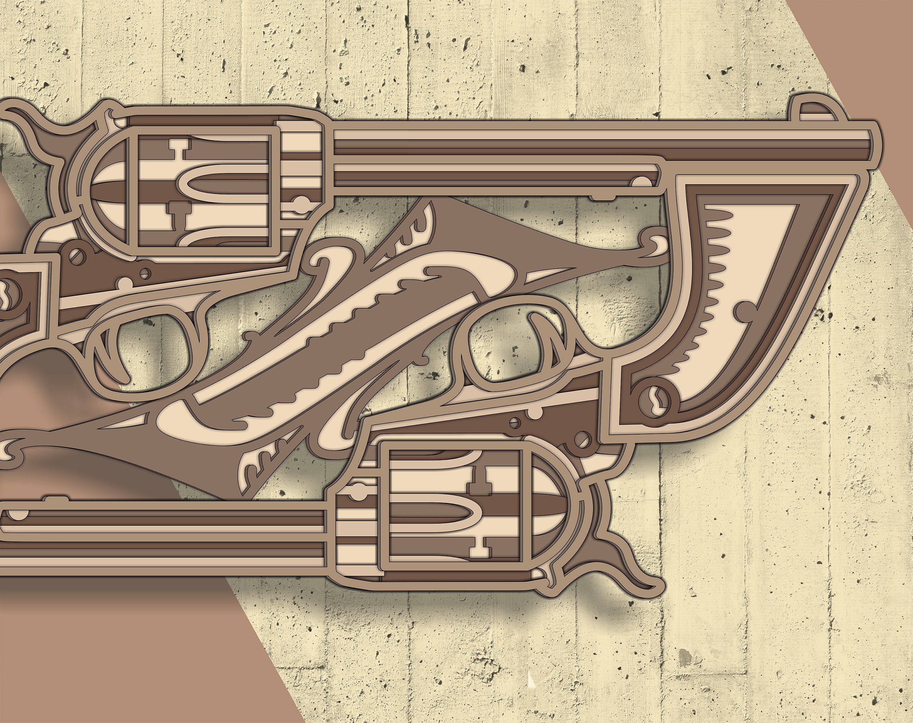 Revolver SVG Files for Cricut, Laser Cut Design, CNC Template, Digital ...