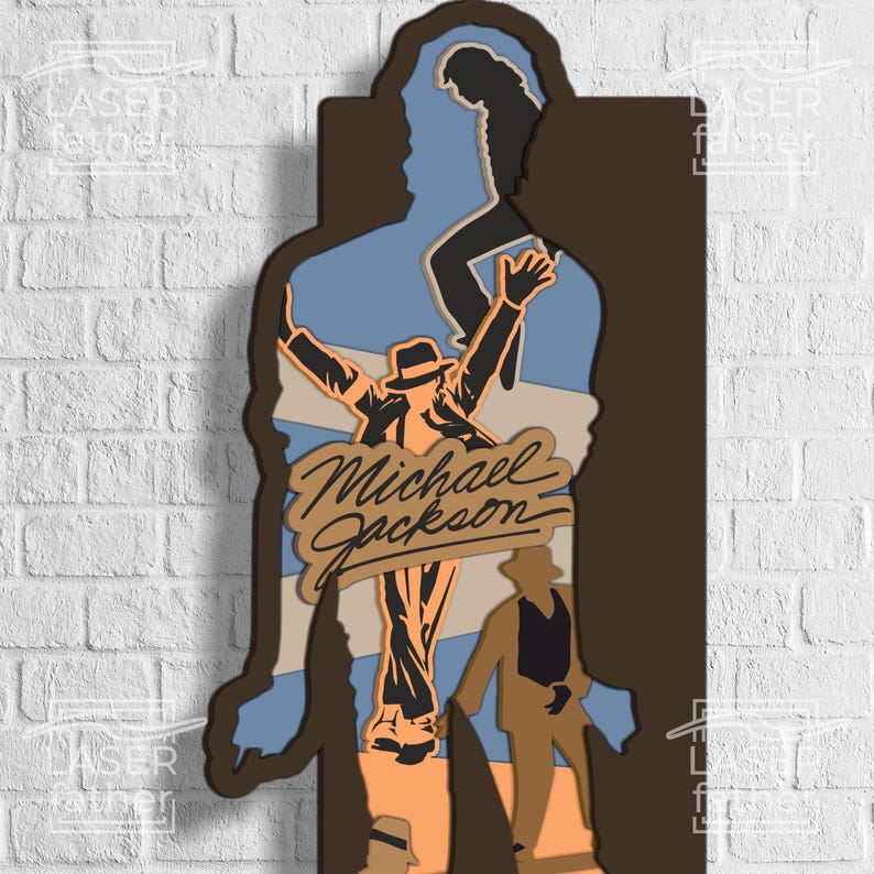 Michael Jackson Art, 3D Laser Cut Files, Layered Wood SVG, CNC ...