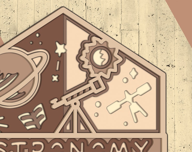 Astronomy 3D SVG for Laser Cuts, Digital Download, Multilayered Dxf Files, Space Themed Decor ...