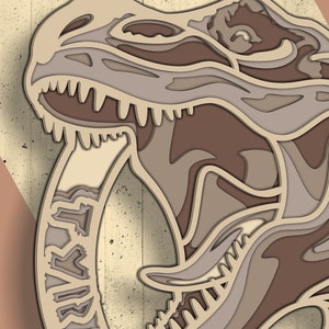 Tyrannosaurus SVG for Glowforge, Vector Laser Cutting, Digital Download ...