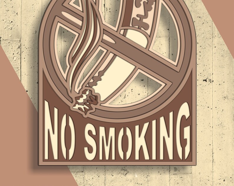 No Smoking SVG for Laser Cuts, Digital Download, Multilayered Dxf Files ...