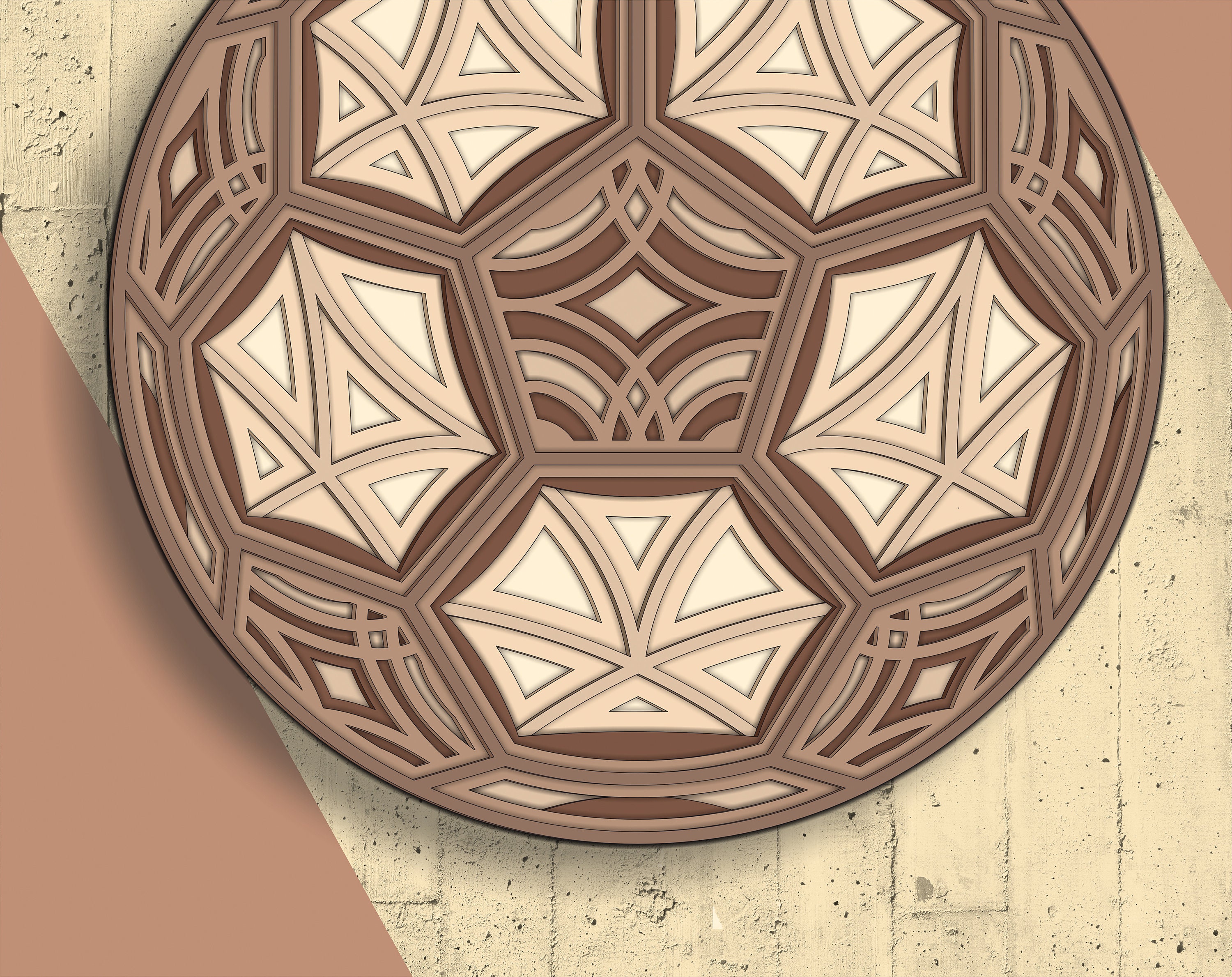 Soccer Ball 3D SVG File, Laser Cutting, Layered Paper Art, Digital ...