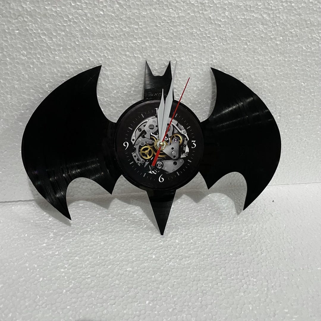 Bat Vinyl Record Clock, Dark Knight Wall Art, Superhero Decor - Etsy