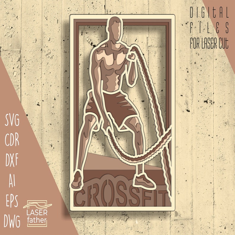 Crossfit SVG for Laser Cuts, Layered Glowforge, Digital Download, CNC ...