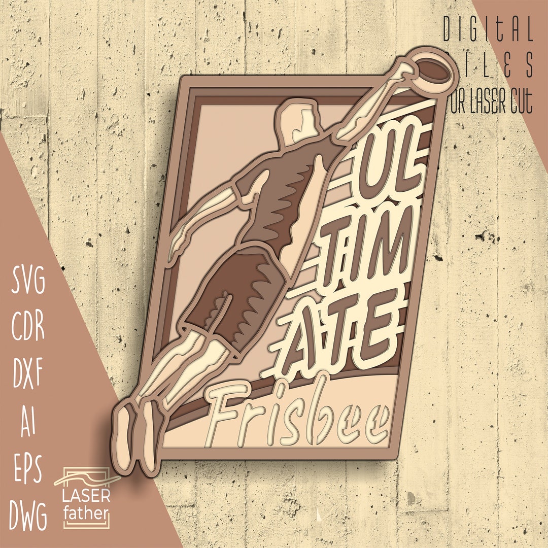 Ultimate Frisbee 3D Multilayered SVG File, Laser Cutting, Digital ...