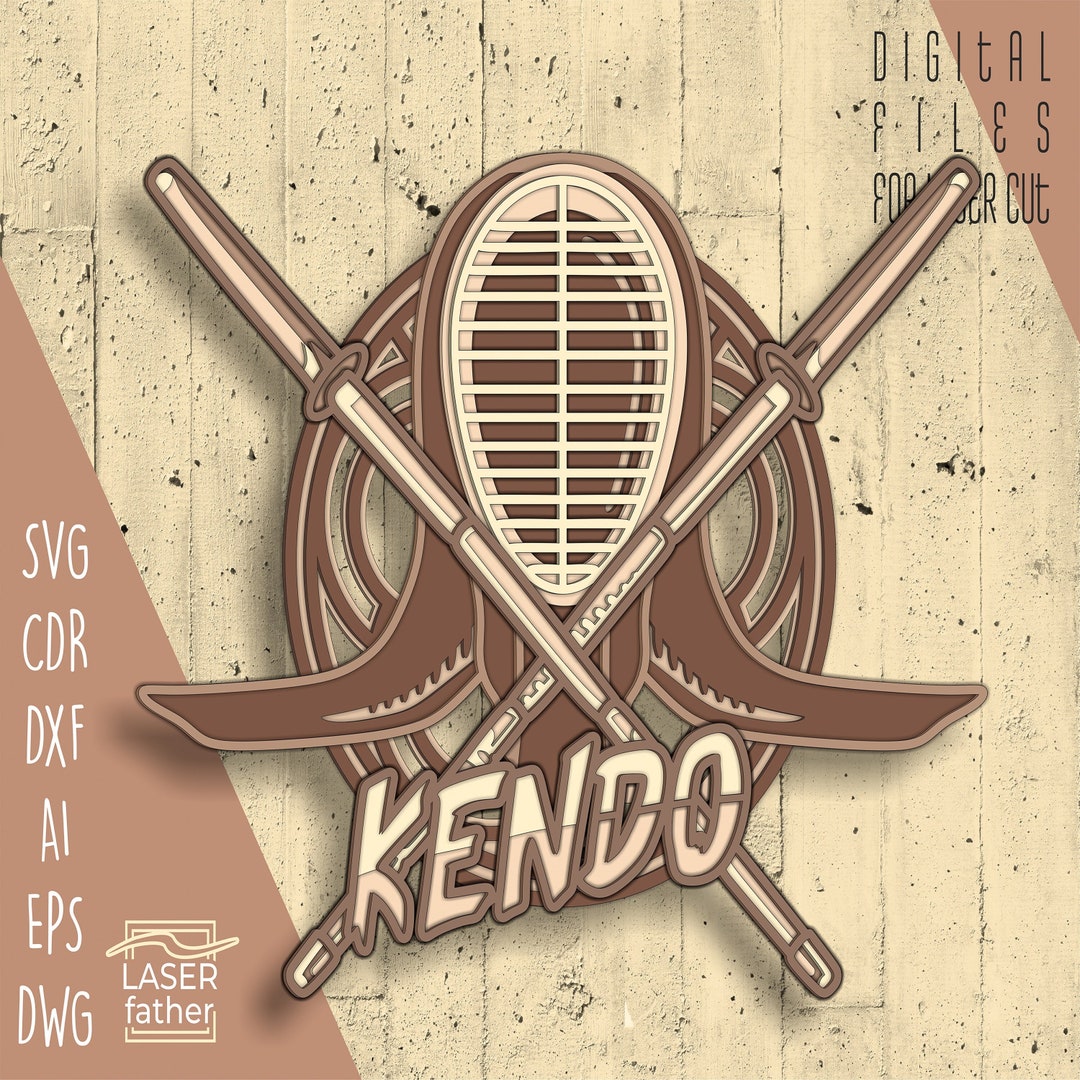 Kendo 3D Layered SVG, Laser Cut Files, Papierschnitt, sofortiger ...