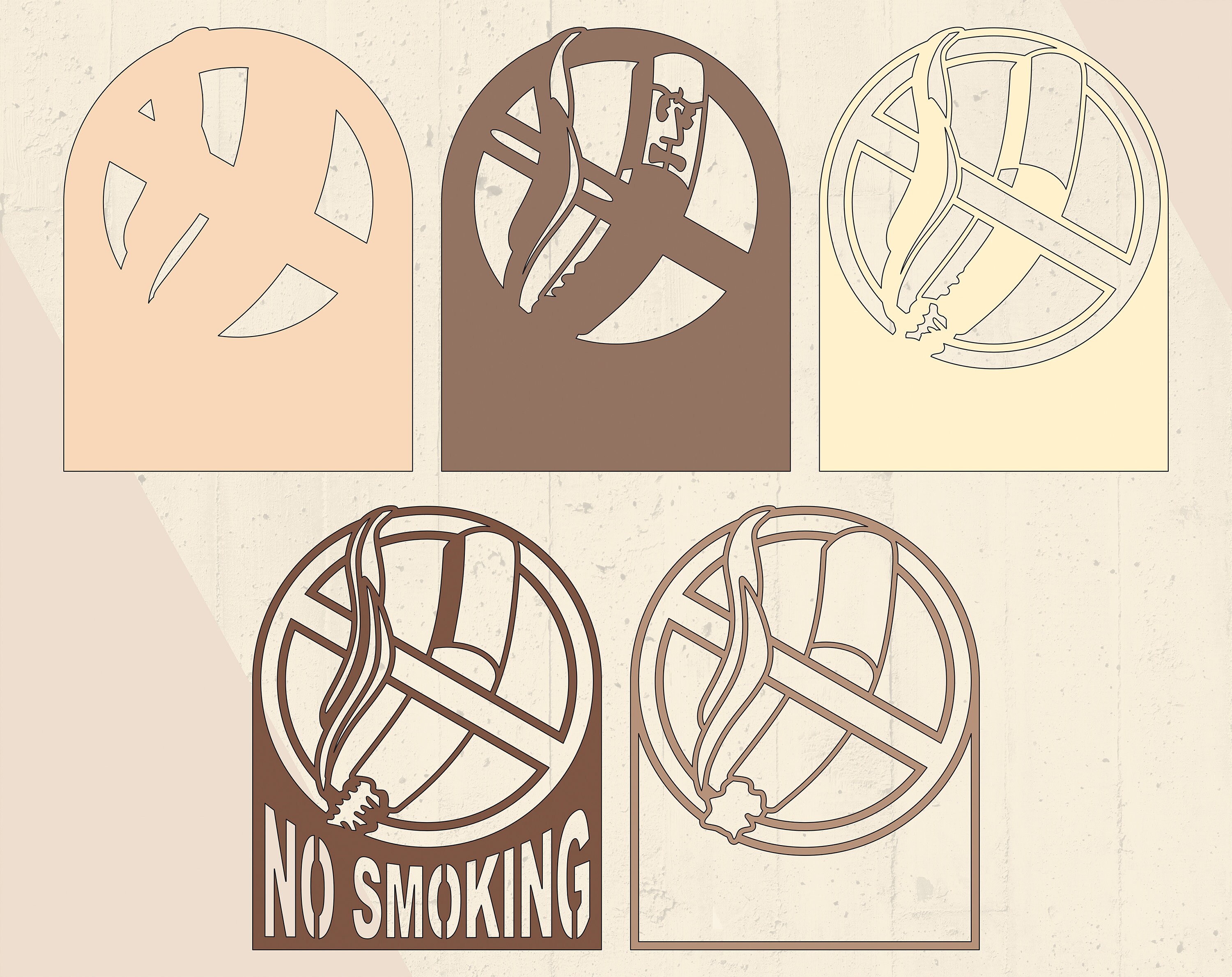 No Smoking SVG for Laser Cuts, Digital Download, Multilayered Dxf Files ...