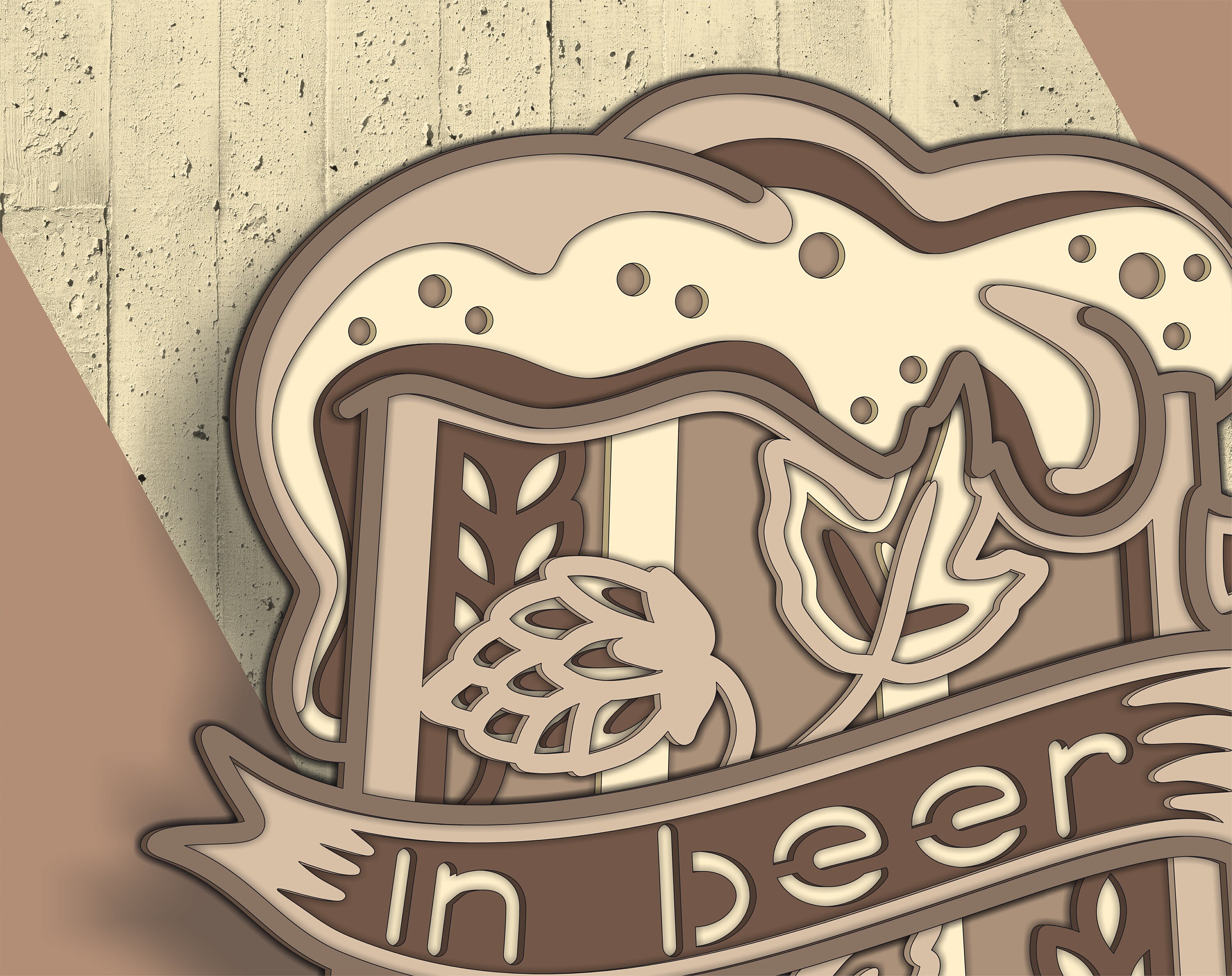 Beer Mug 3D SVG for Laser Cuts, Digital Download, Papercut Template ...