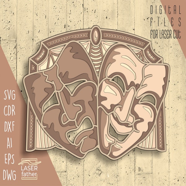 Theater Mask Svg - Etsy