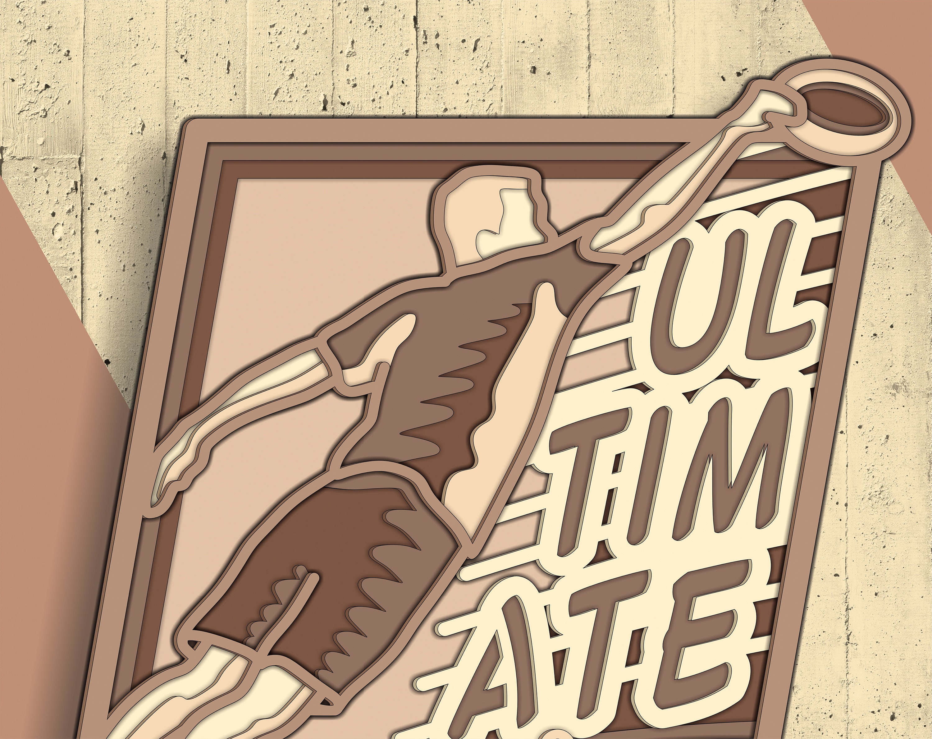 Ultimate Frisbee 3D Multilayered SVG File, Laser Cutting, Digital ...