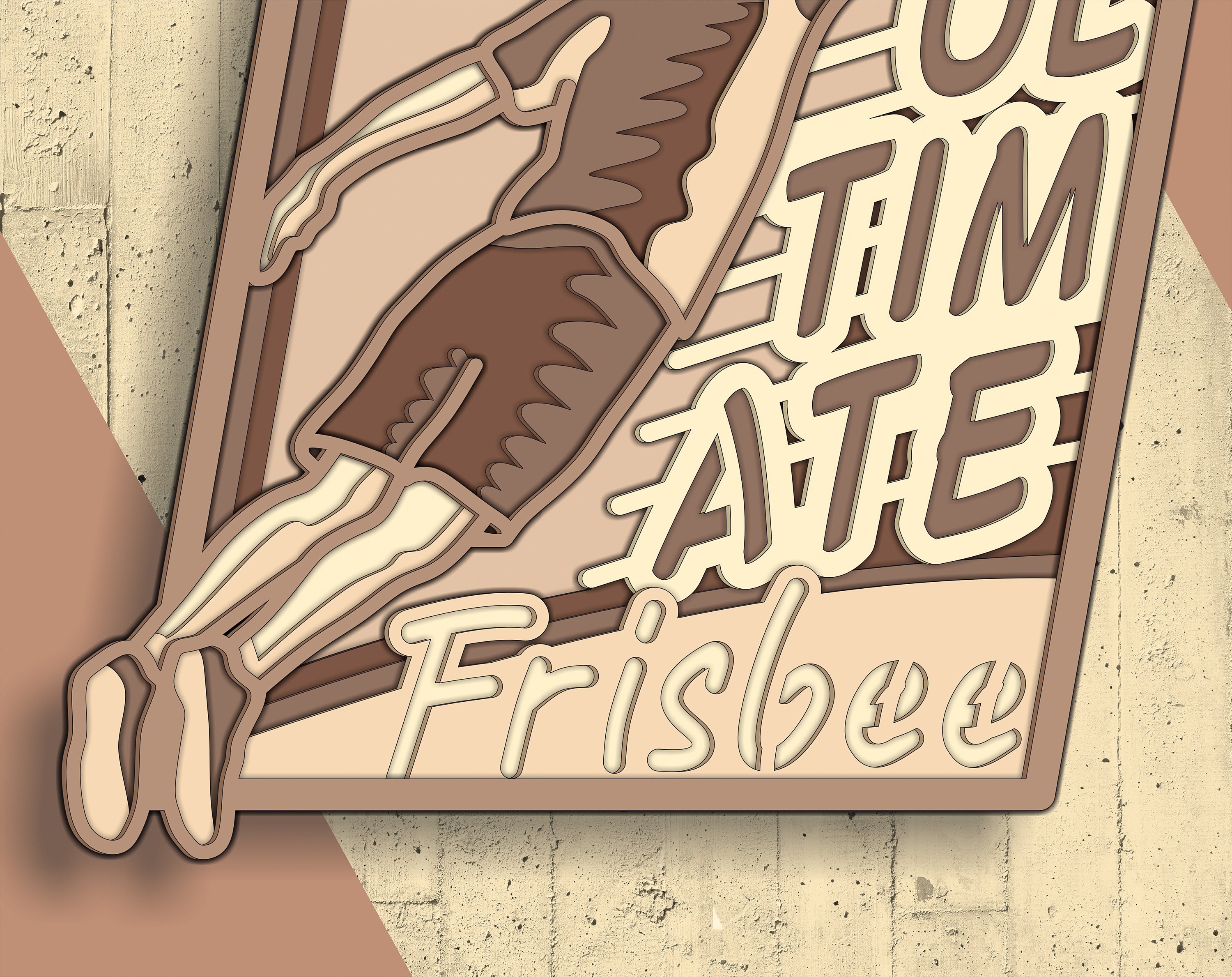 Ultimate Frisbee 3D Multilayered SVG File, Laser Cutting, Digital ...