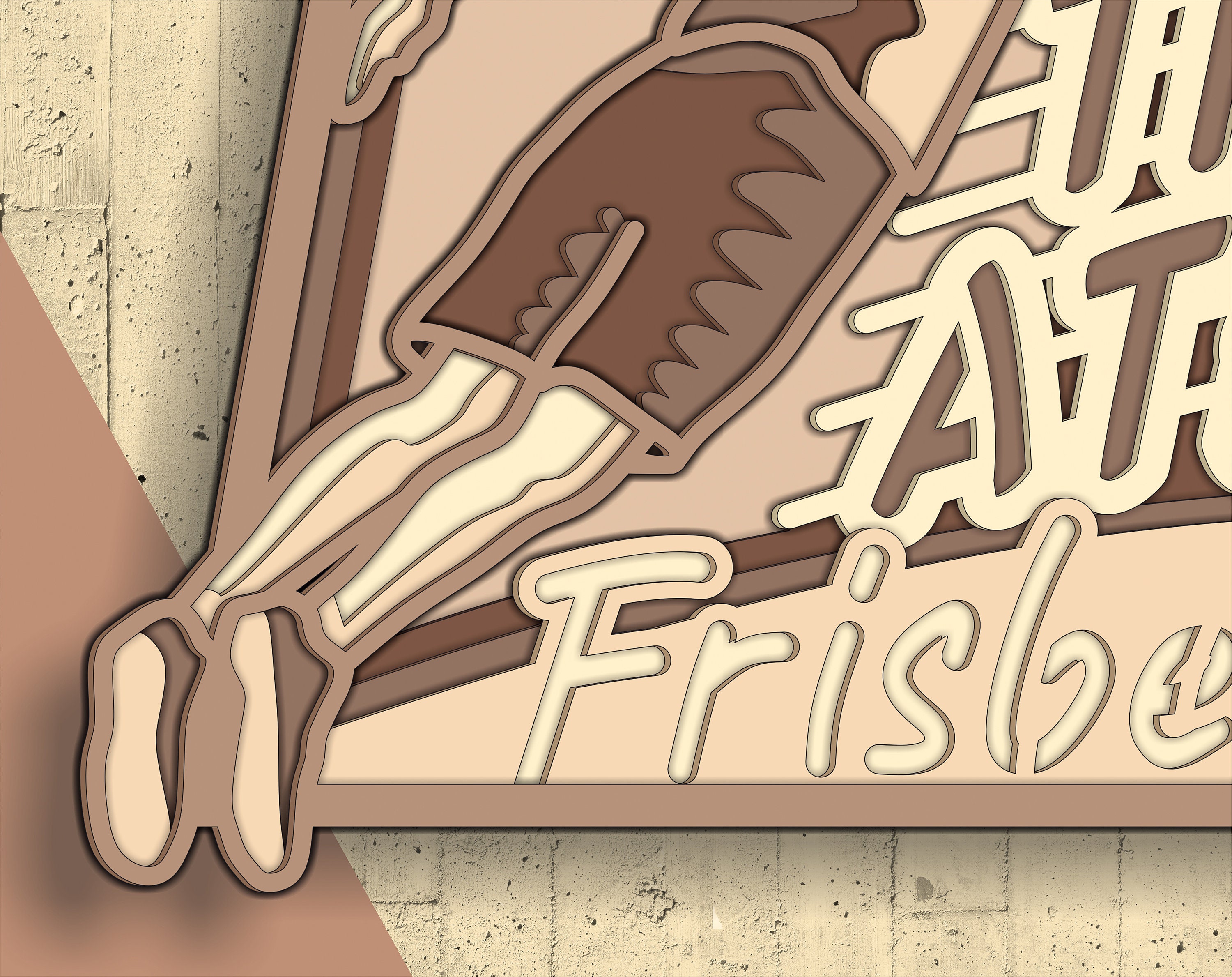 Ultimate Frisbee 3d Multilayered SVG File, Laser Cutting, Digital ...