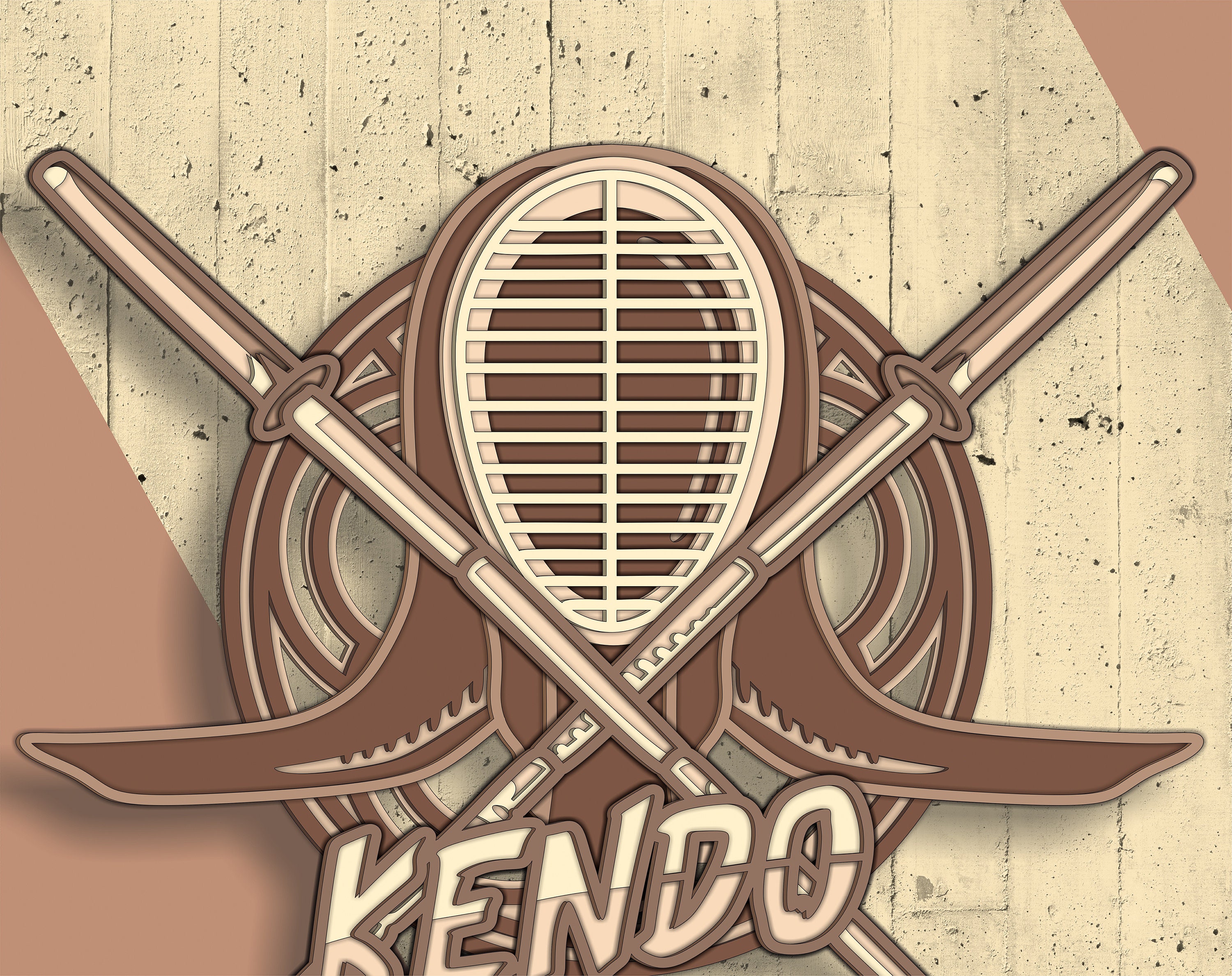 Kendo 3D Layered SVG, Laser Cut Files, Paper Cutting, Instant Digital ...