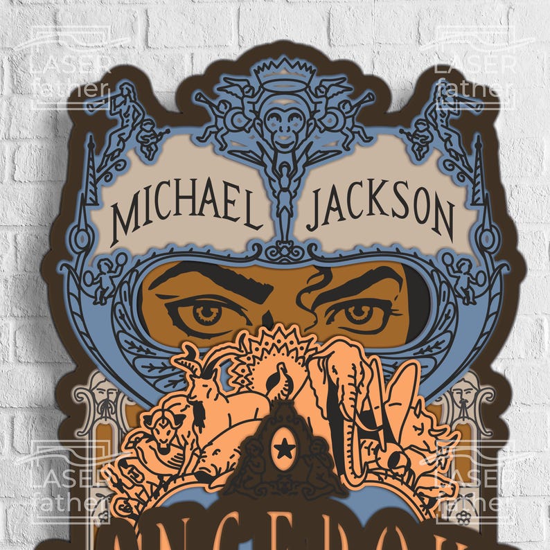 Music Legend, MJ SVG, Michael Jackson Art, Multilayer Laser Engrave ...