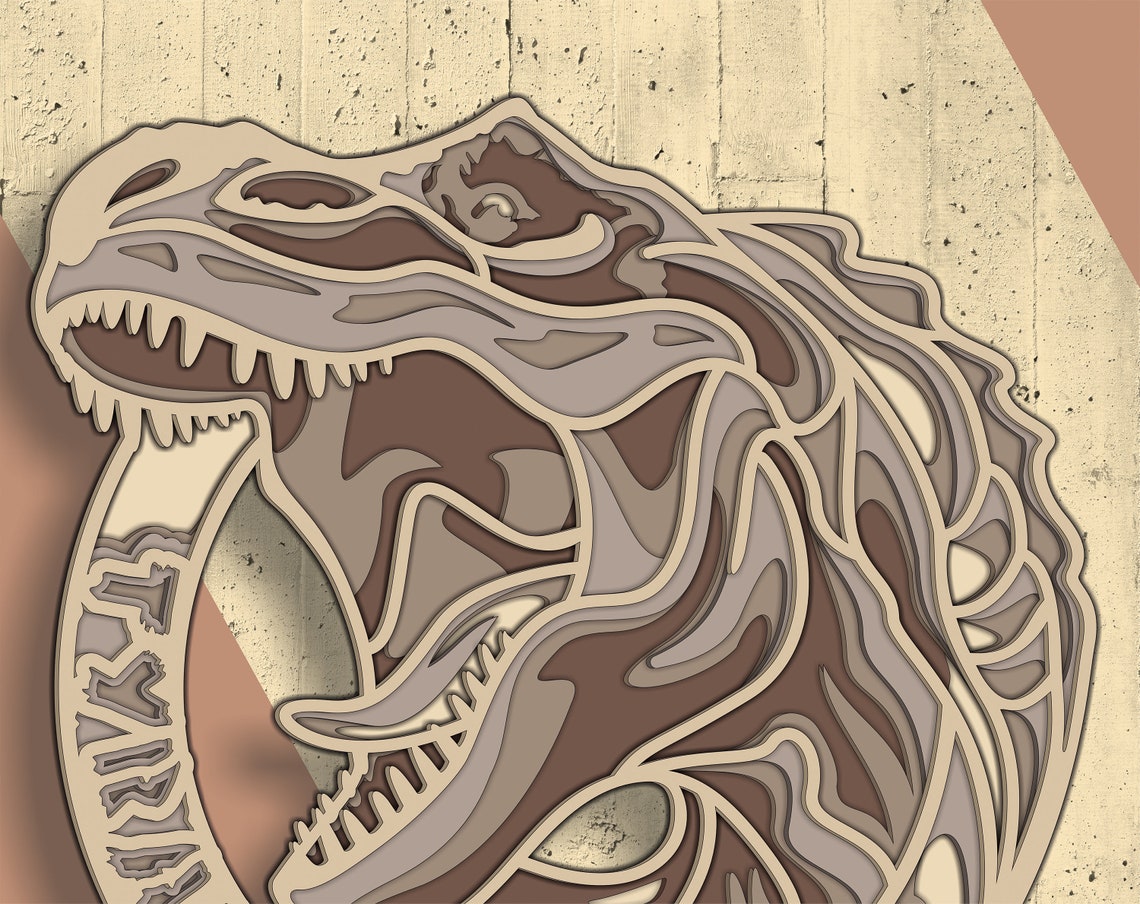 Tyrannosaurus SVG for Glowforge, Vector Laser Cutting, Digital Download ...