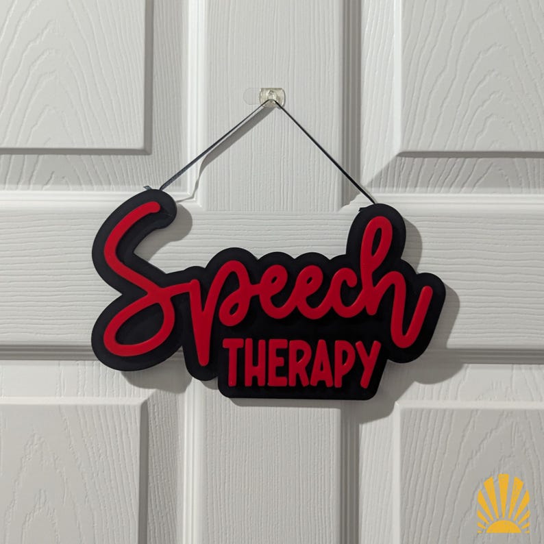 Speech Therapy Door Sign: Custom Colors - 3D Printed - Etsy