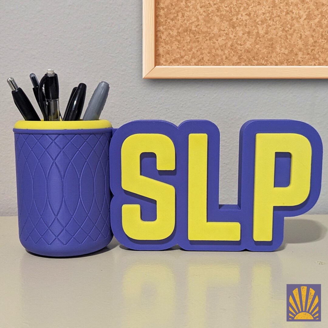 Speech Therapy Pencil Cup Holder: Custom Colors - 3D Printed - Etsy