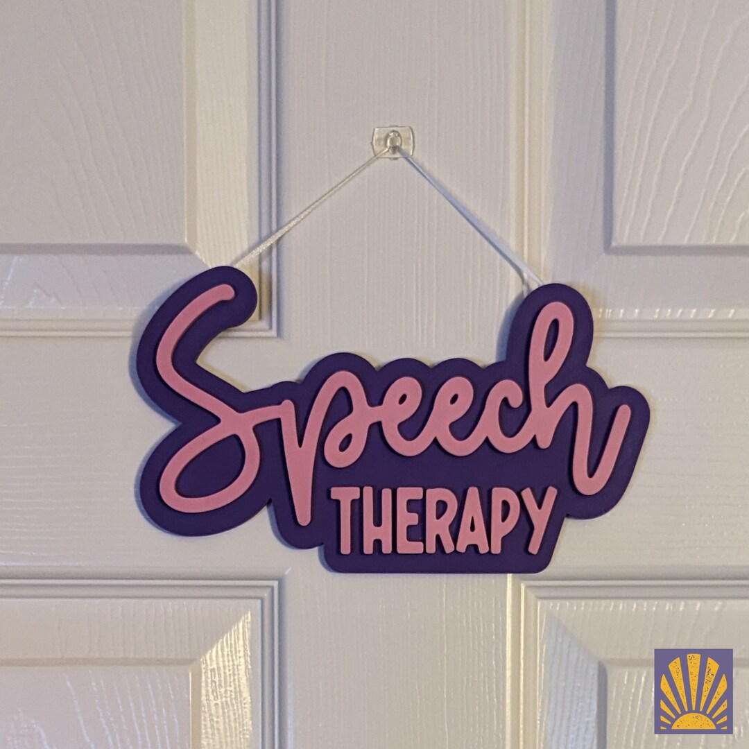 Speech Therapy Door Sign Door Hanging Sign SLP Door Plate Office Door ...