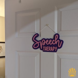 Speech Therapy Door Sign: Custom Colors - 3D Printed - Etsy