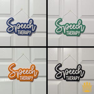 Speech Therapy Door Sign: Custom Colors - 3D Printed - Etsy