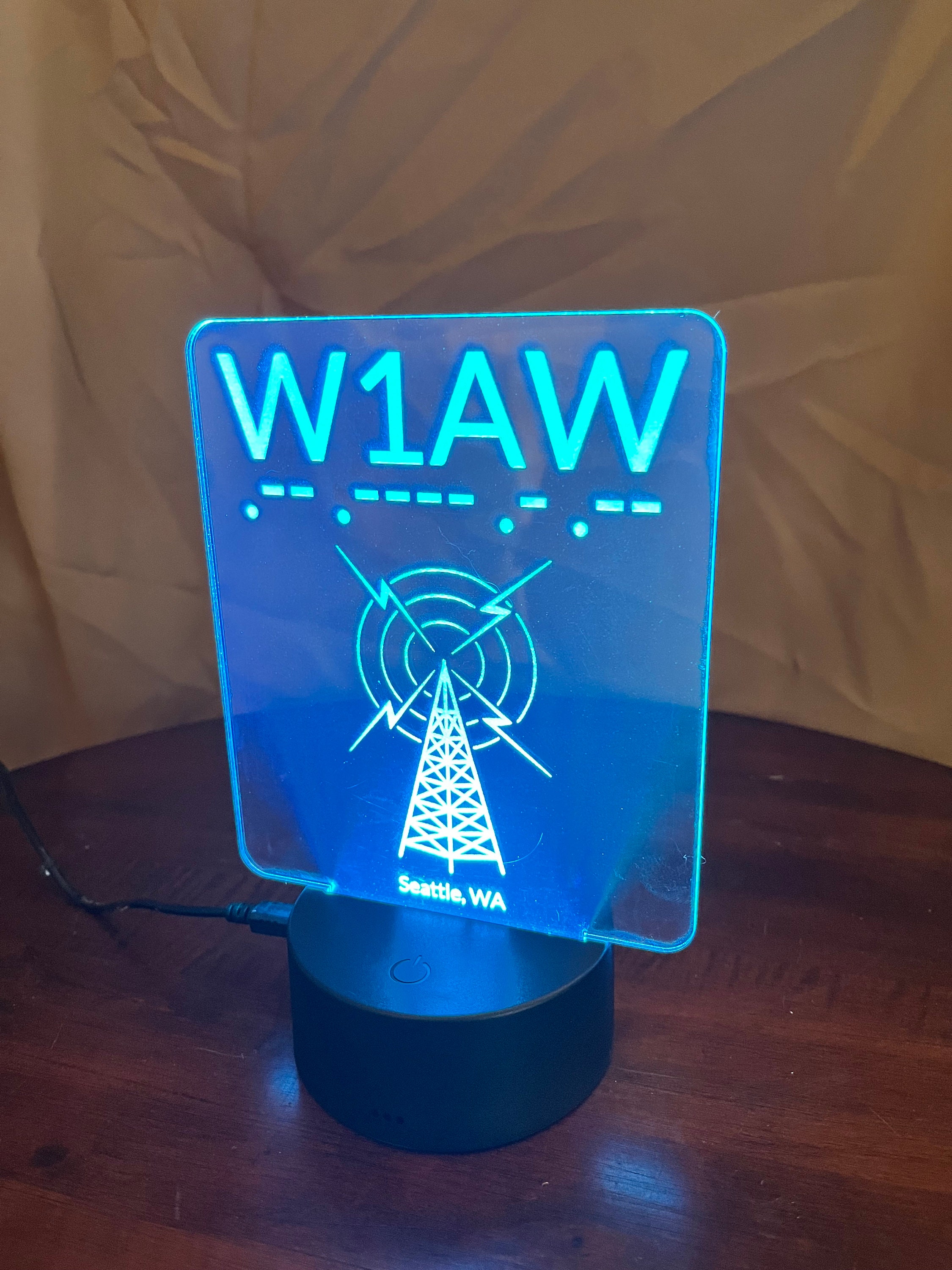 Desktop HAM Radio Sign - LED Illuminated - Call Sign & City/state - Etsy