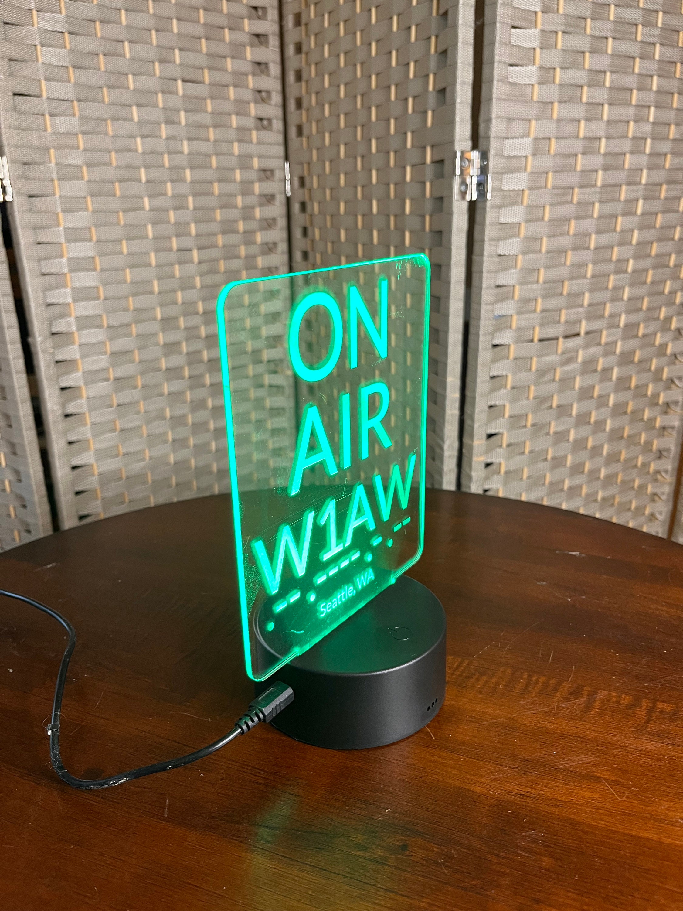 Desktop HAM Radio Sign - LED Illuminated - "on Air" With Call Sign and ...