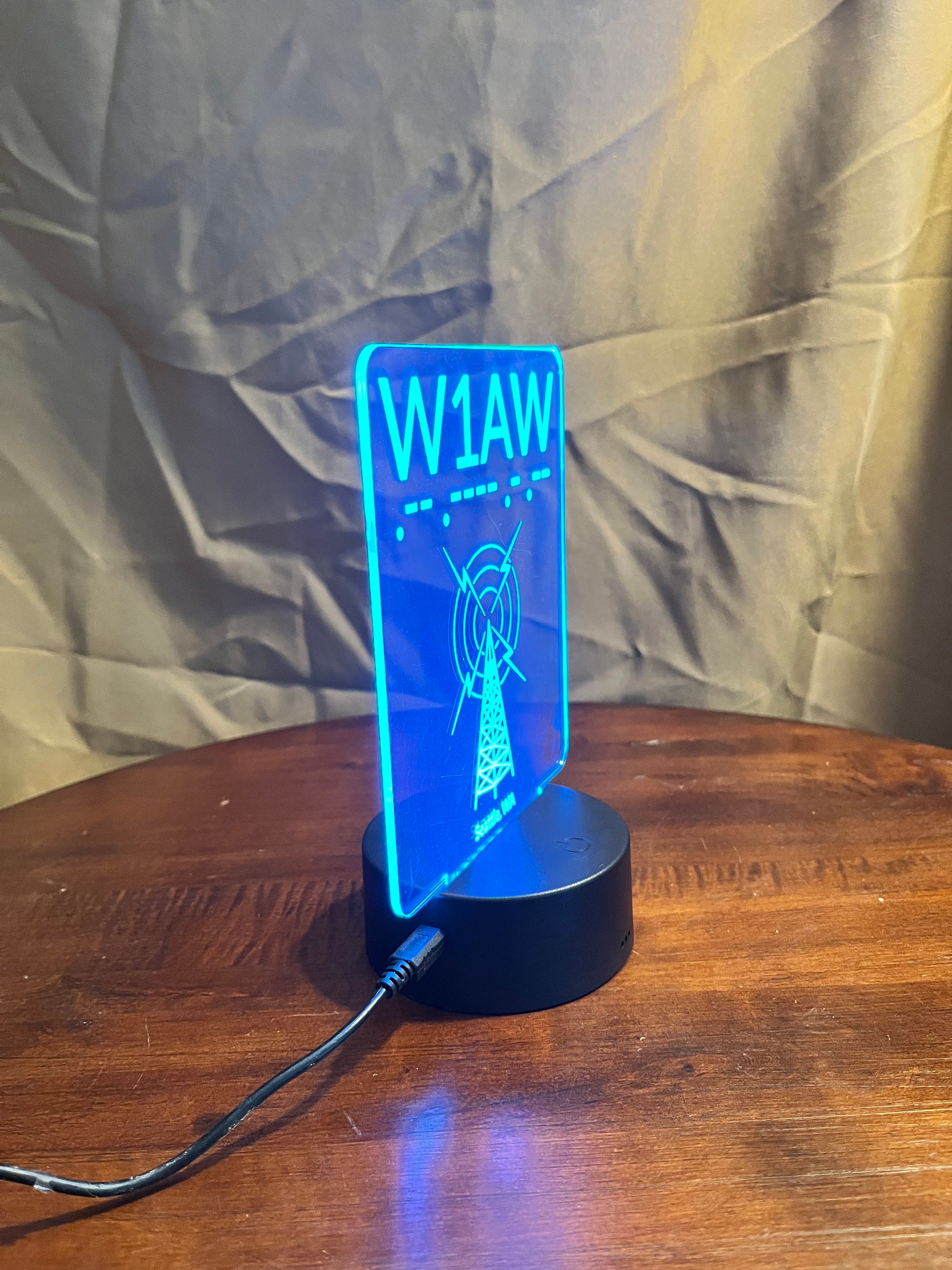 Desktop HAM Radio Sign - LED Illuminated - Call Sign & City/state - Etsy