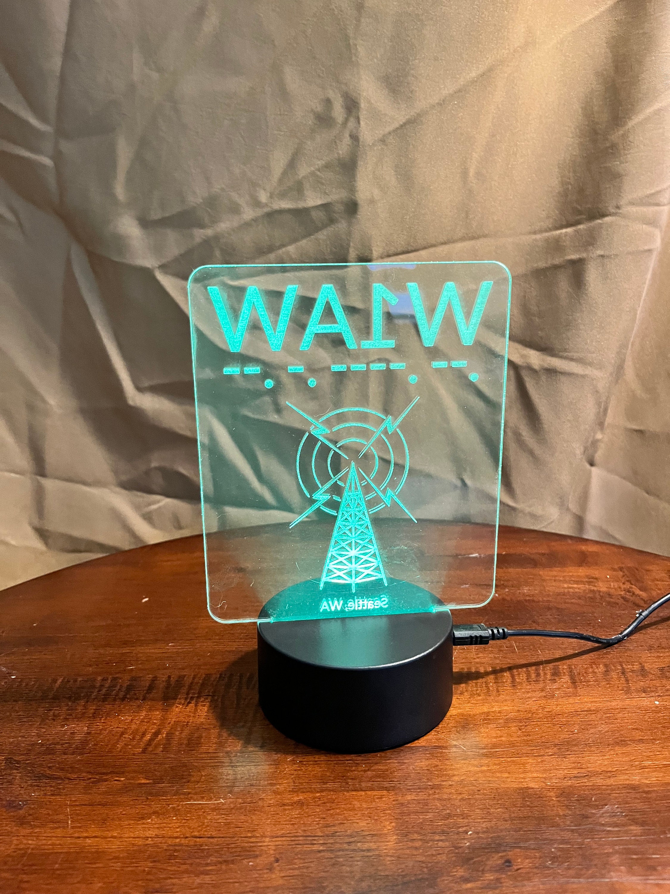 Desktop HAM Radio Sign - LED Illuminated - Call Sign & City/state - Etsy
