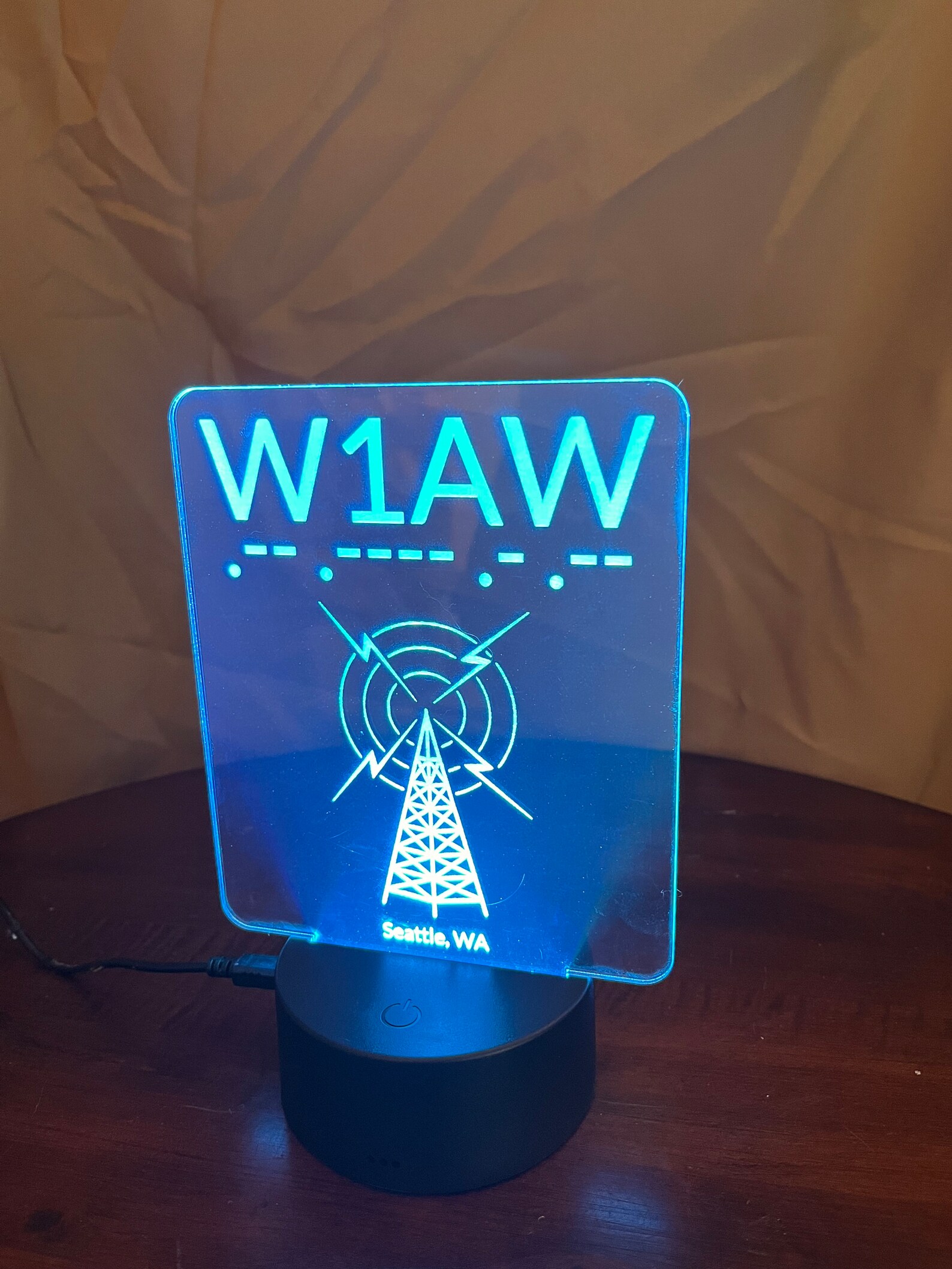 Desktop HAM Radio Sign - LED Illuminated - Call Sign & City/state - Etsy