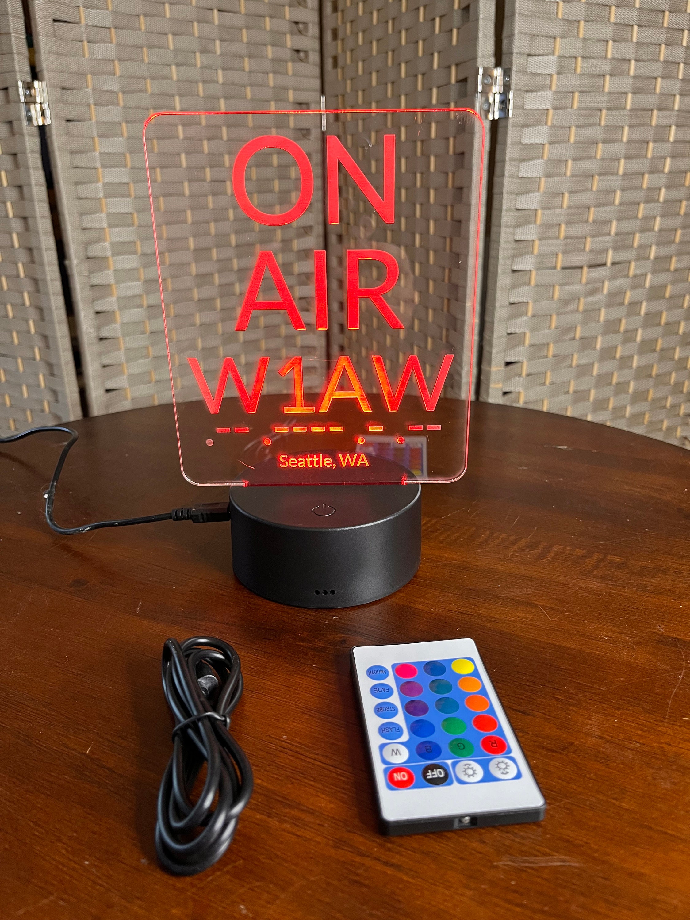 Desktop HAM Radio Sign - LED Illuminated - "on Air" With Call Sign and ...