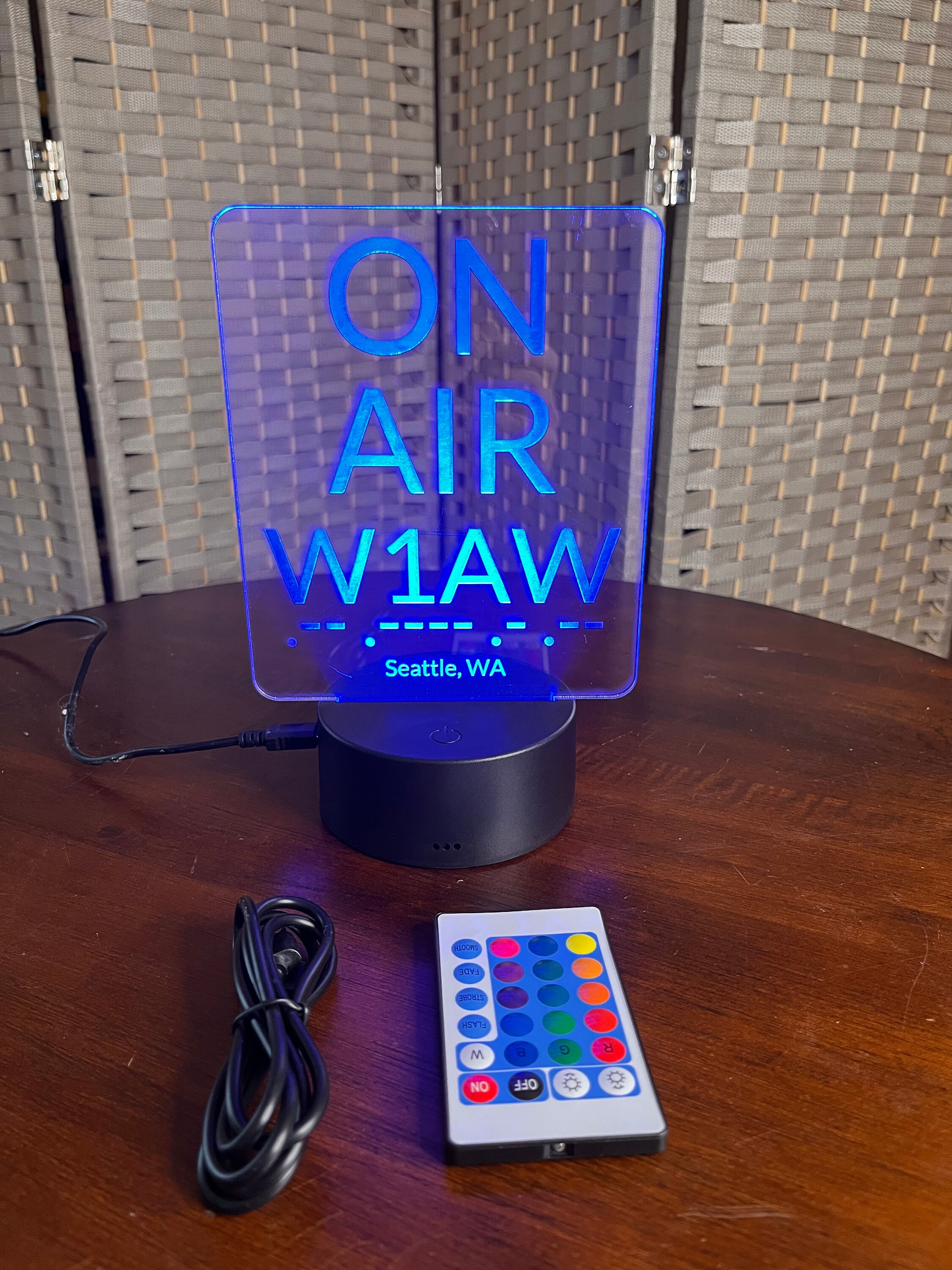 Desktop HAM Radio Sign - LED Illuminated - "on Air" With Call Sign and ...