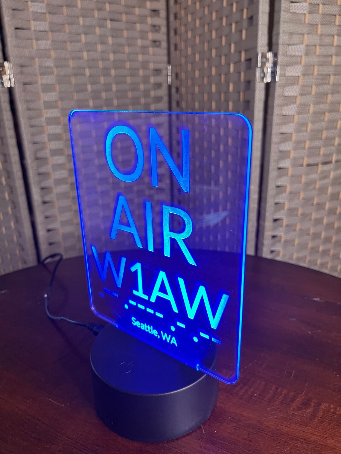 Desktop HAM Radio Sign - LED Illuminated - "on Air" With Call Sign and ...