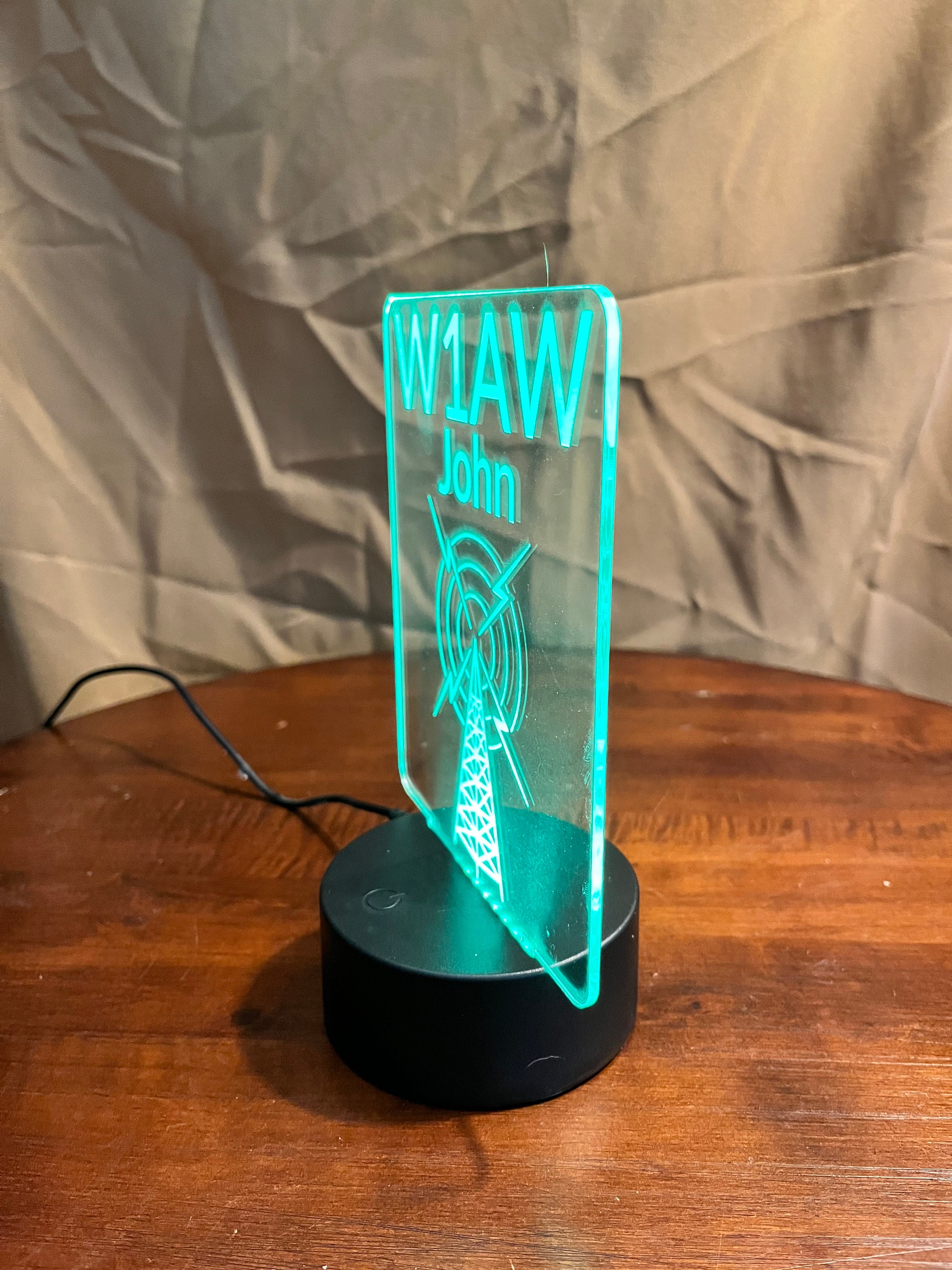 Desktop HAM Radio Sign - LED Illuminated - Call Sign & First Name - Etsy