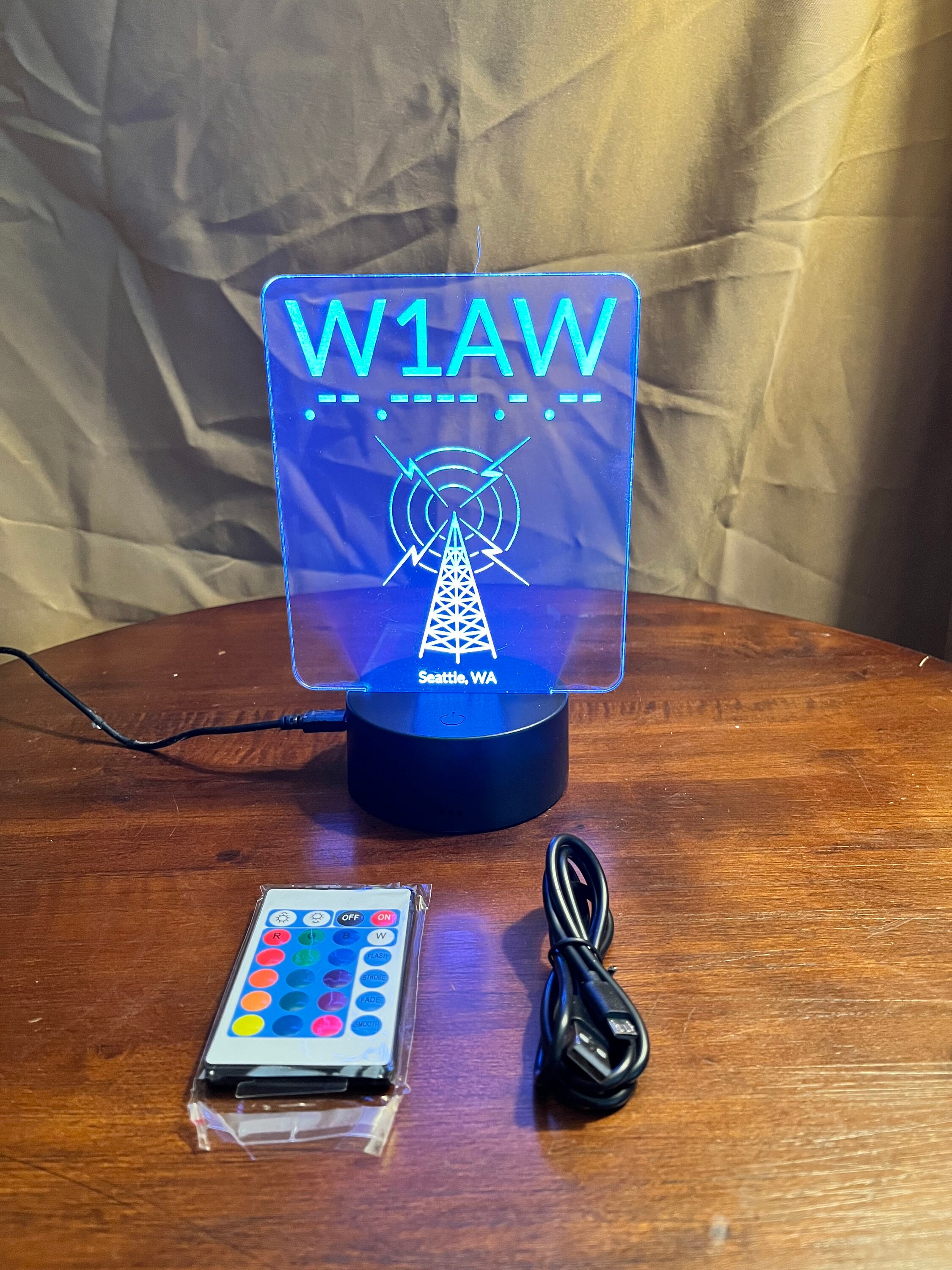 Desktop HAM Radio Sign - LED Illuminated - Call Sign & City/state - Etsy