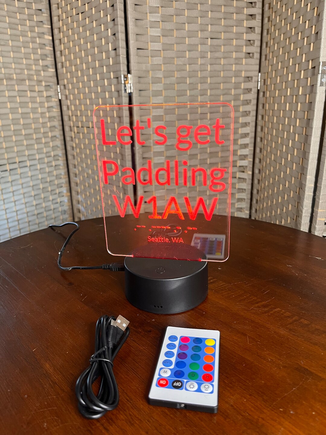 Desktop HAM Radio Sign - LED Illuminated - "let's Get Paddling" With ...